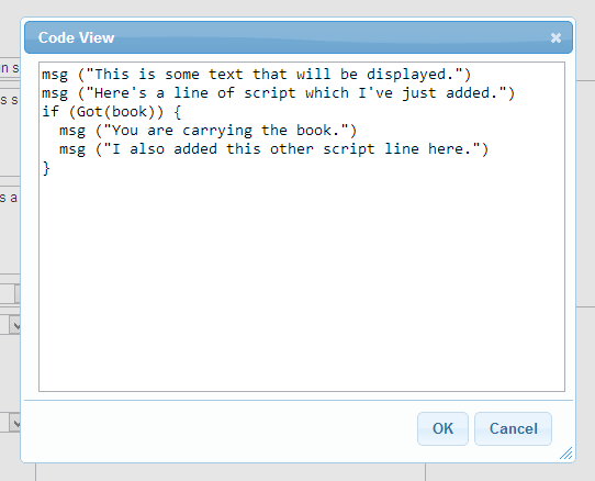Quest 5.4 Script Editor – showing you teh codez | Text Adventures Blog
